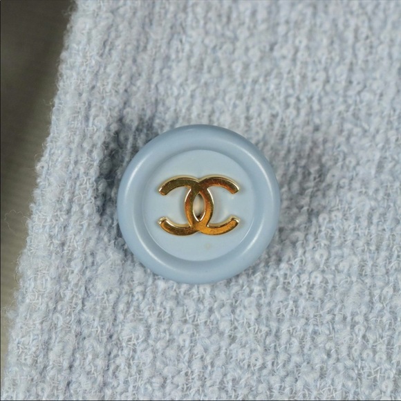 CHANEL | Jackets & Coats | Chanel Rare Vintage Baby Blue Boucle Jacket ...